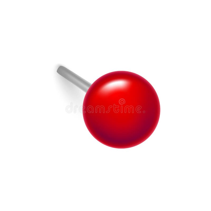 Realistic Detailed 3d Red Push Pin. Vector Stock Vector - Illustration ...