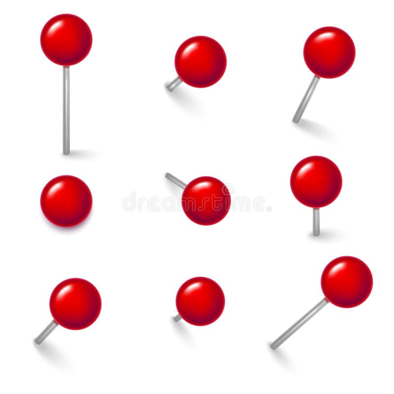 Red Push Office Pin And Round Push Pins. 3d Push Pin. Stock Vector ... Red Push Office Pin And Round Push Pins. 3d Push Pin. Stock Vector ...