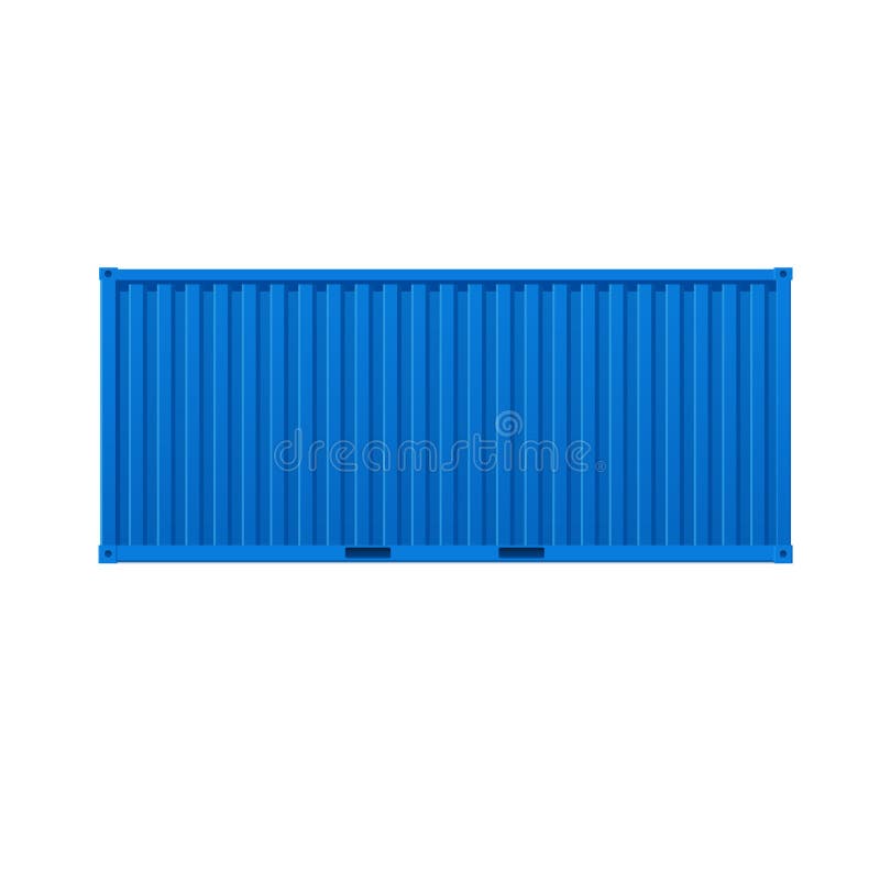 Realistic Detailed 3d Shipping Cargo Container Blue. Vector Stock ...