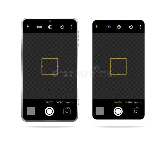Realistic Detailed 3d Smartphone with Camera Application. Vector Stock ...