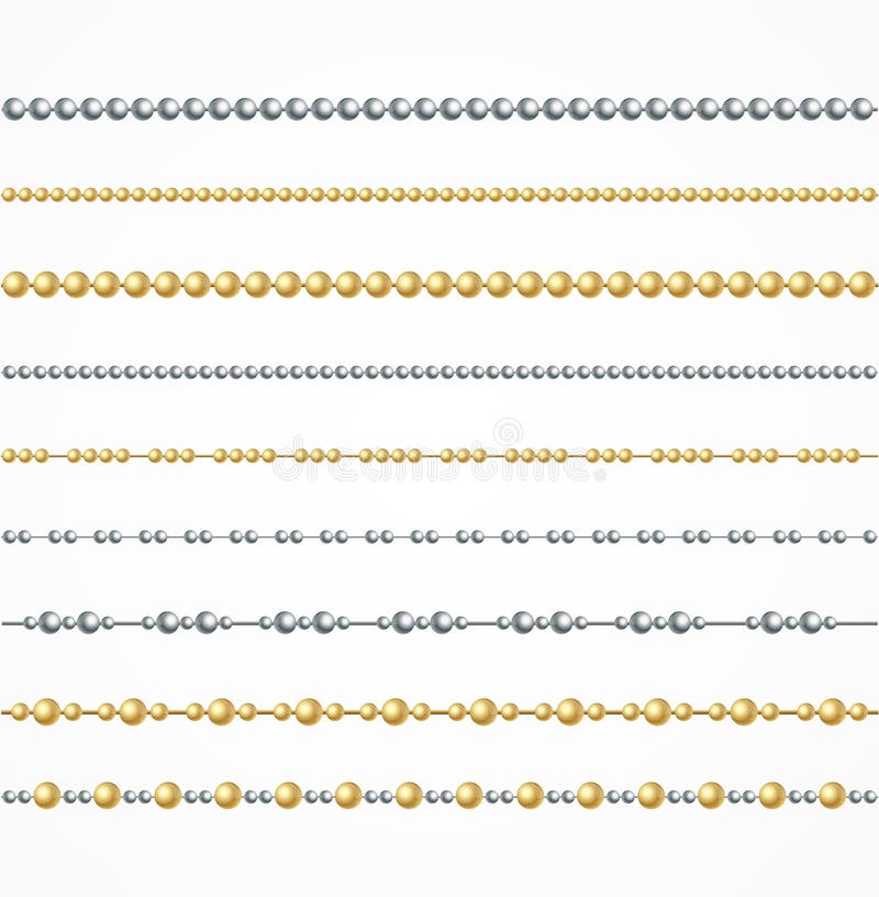 Realistic Detailed 3d String Bead Set. Vector Stock Vector ...