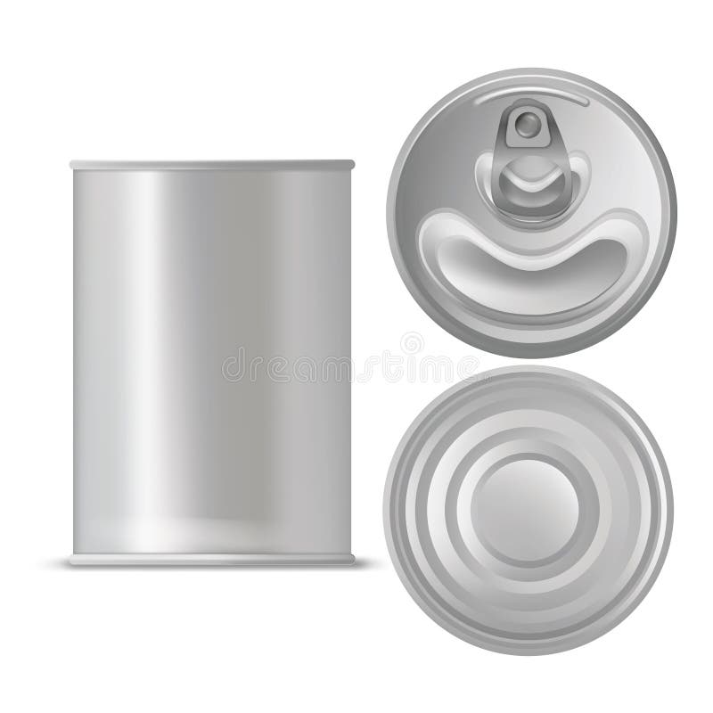 Realistic Detailed 3d Tin Can Set. Vector Stock Vector - Illustration ...