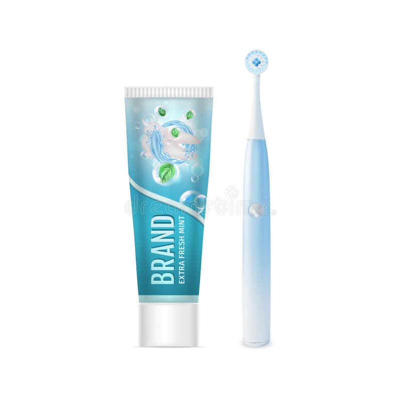 Realistic Detailed 3d Toothpaste Extra Fresh Mint and Electric ...