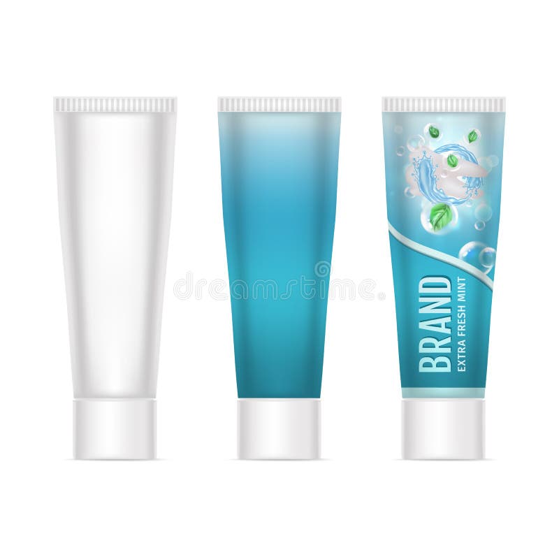 Realistic Detailed 3d Tube of Toothpaste Set . Vector Stock Vector ...