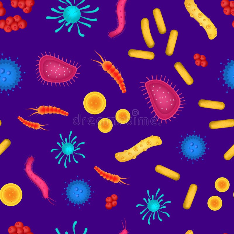 Realistic Detailed 3d Virus and Bacteria Seamless Pattern Background ...