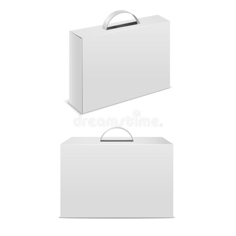 Realistic Detailed 3d White Blank White Box Case with Handle Template ...