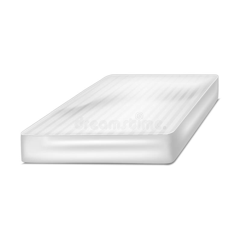 Realistic Detailed 3d White Blank Mattress Template Mockup. Vector ...