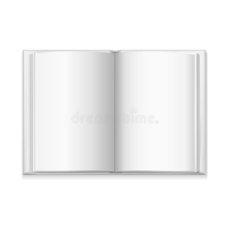 Realistic Detailed 3d White Blank Open Book Template Mockup. Vector ...