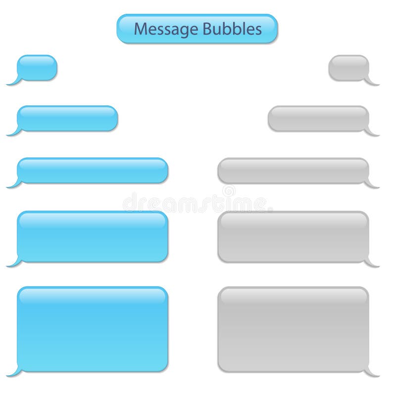 Realistic Detailed 3d White and Blue Blank Phone Chat Bubbles Template ...