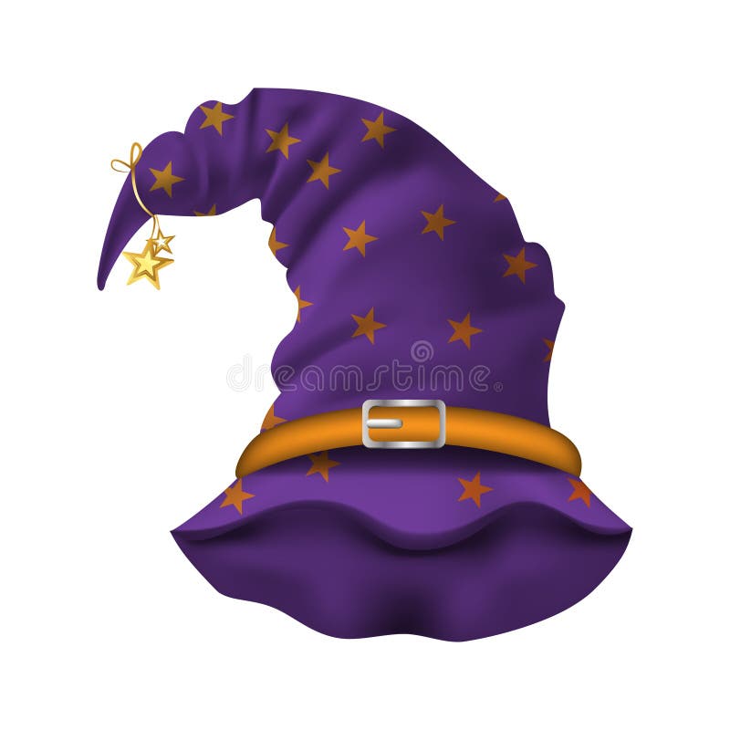 Realistic Detailed 3d Wizard Cap. Vector Stock Vector - Illustration of ...