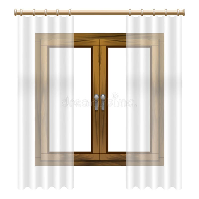 Realistic Detailed 3d Wooden Window Frame. Vector Stock Vector ...