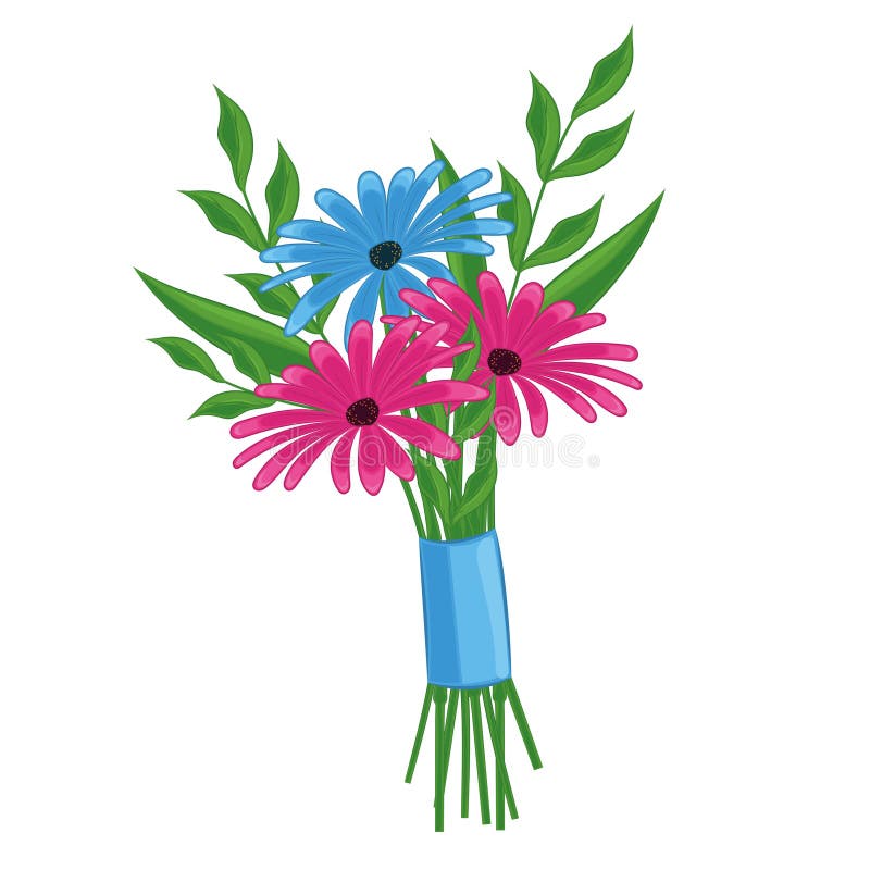 Realistic Detailed Daisy Flowers Bouquet Vector Stock Vector ...