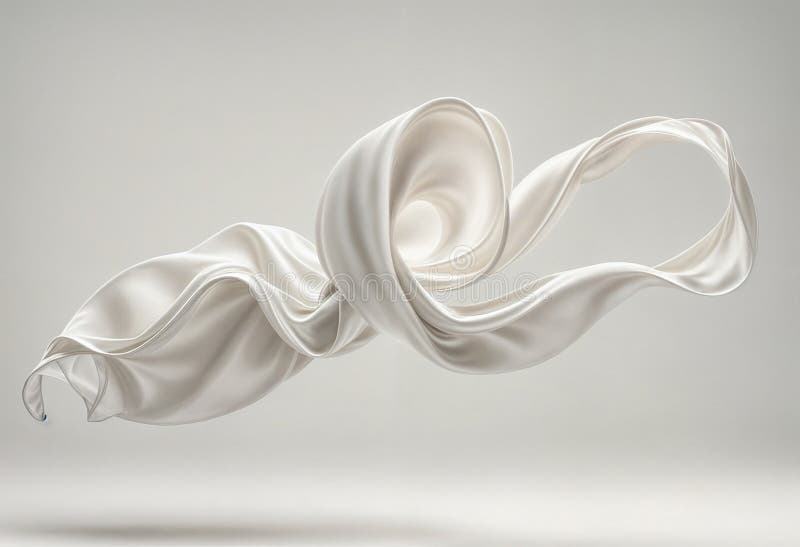 A Realistic, Detailed Depiction of Smooth Silk Gracefully Floating in ...