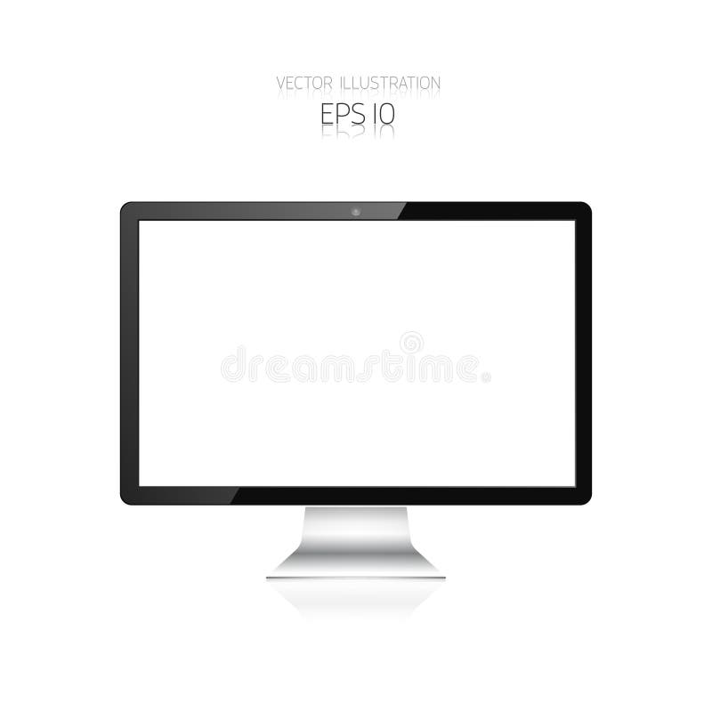 Realistic Detailed Flat Monitor Vector. Stock Vector - Illustration of ...