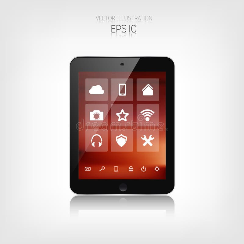 Realistic Detailed Flat Tablet. Usb Connection. Stock Vector ...