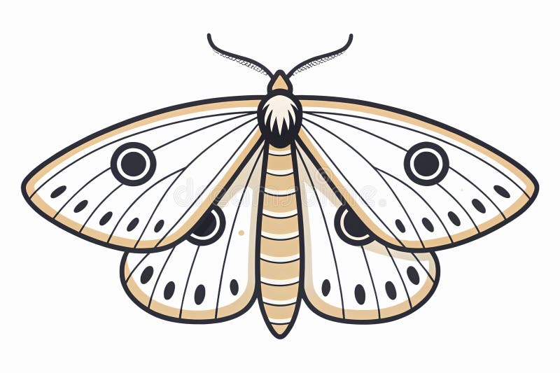 Realistic Detailed Illustration of a Beautiful Moth with Intricate Wing ...