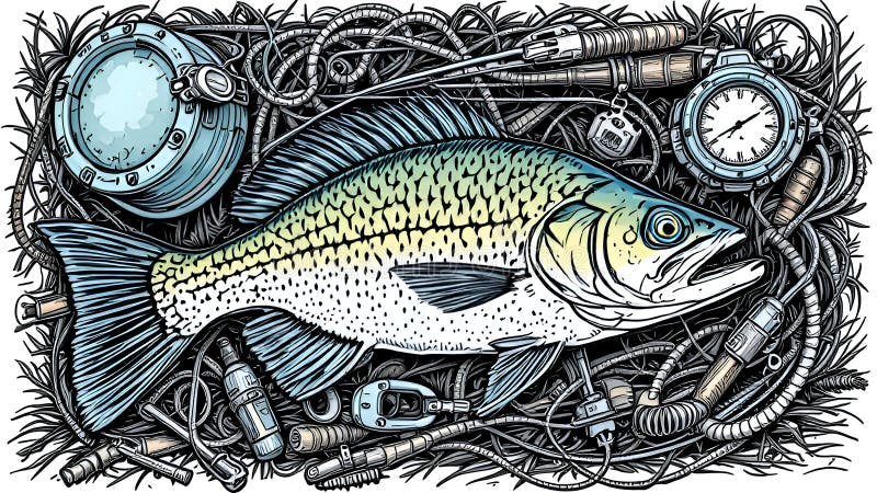 Big Fish on Random Objects Abstract Background on White Stock ...