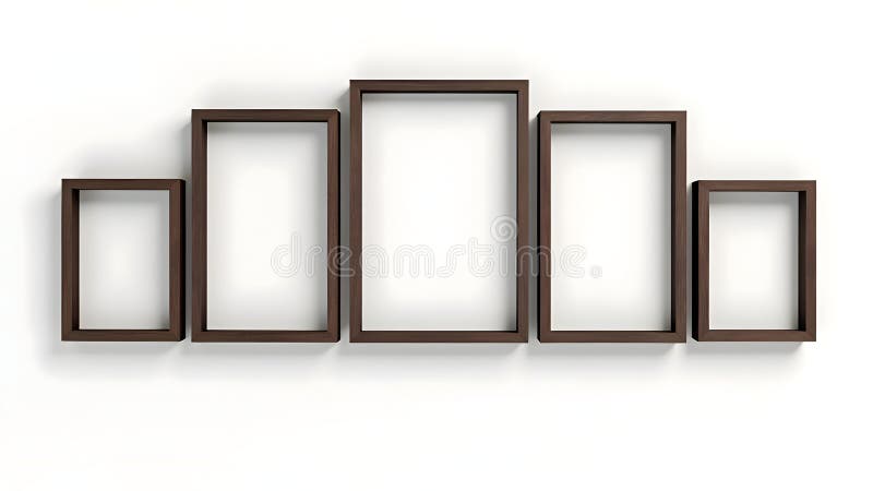 Realistic Detailed Illustration of Empty Frames on White Stock ...