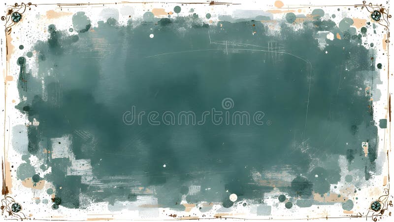 Old School Table with Random Frame Detailed Illustration Stock ...