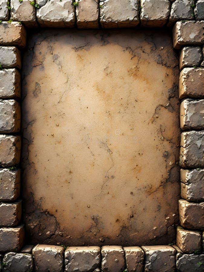 Unique Stone Made Frame with Blank Middle Detailed Illustration Stock ...
