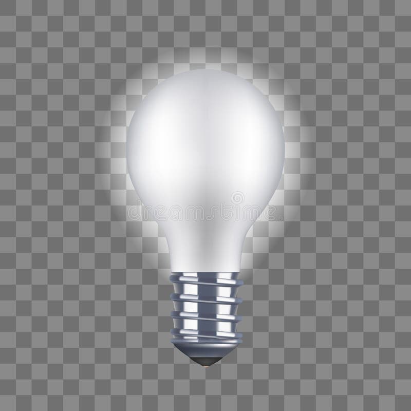 Realistic Detailed Light Bulb on a Transparent Background. Vector Stock ...