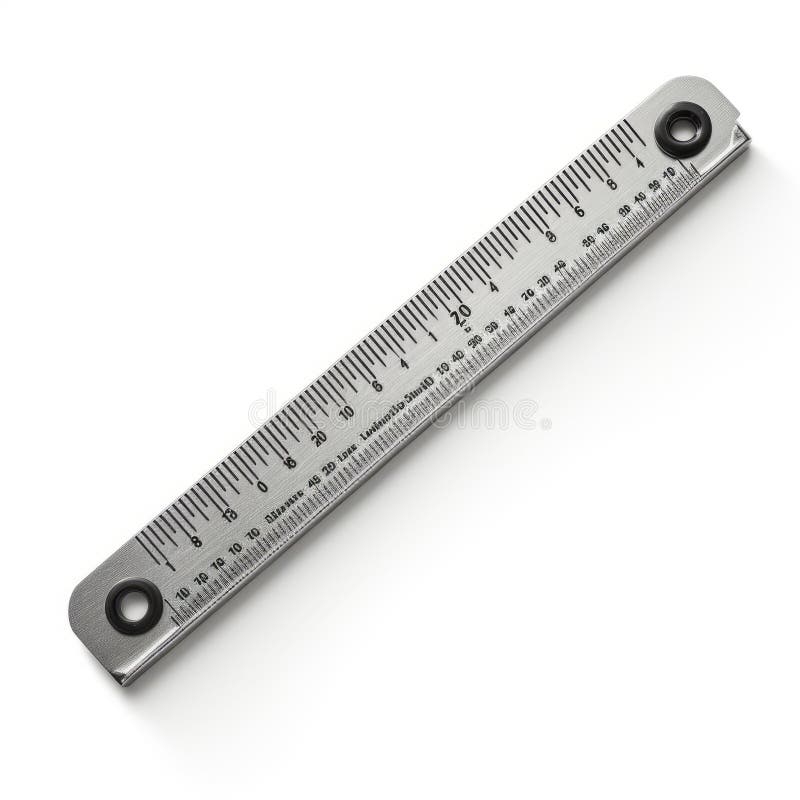 Adjustable Ruler with Shiny Bumpy Texture on White Background Stock ...