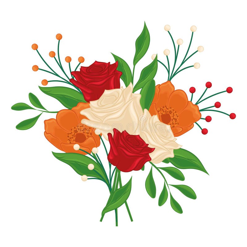 Realistic Detailed Rose Flowers Bouquet Vector Stock Vector ...