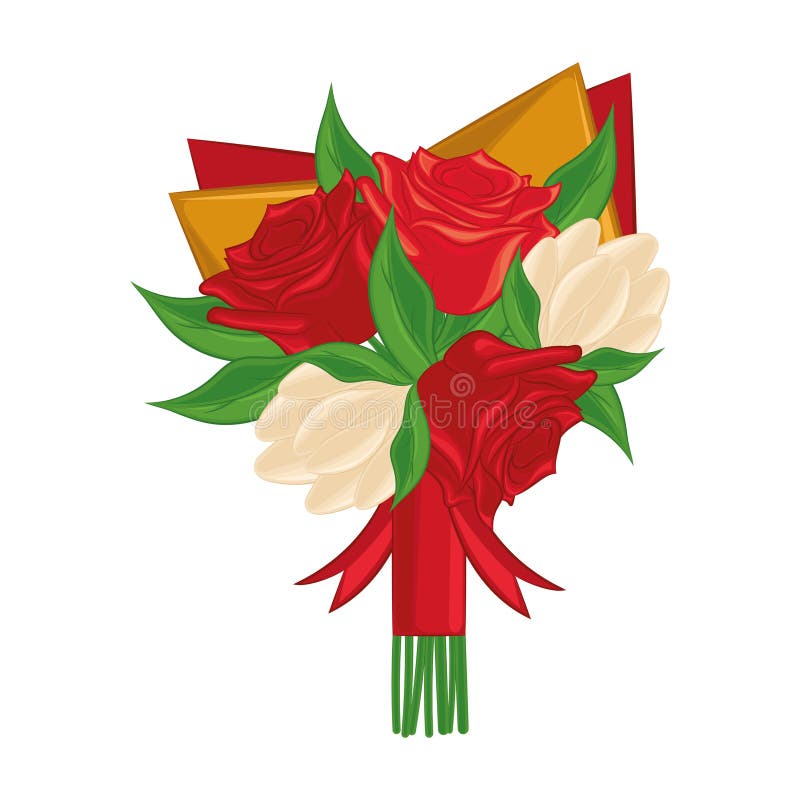 Realistic Detailed Rose Flowers Bouquet Vector Stock Vector ...