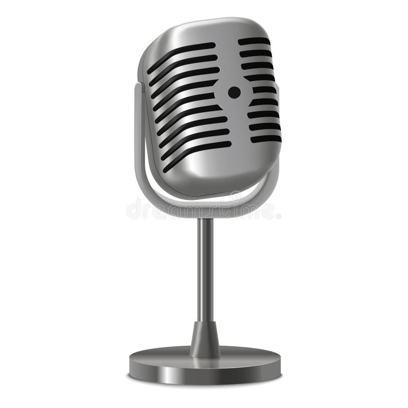 Realistic Detailed Vintage Metal Studio Microphone. Vector Stock Vector ...