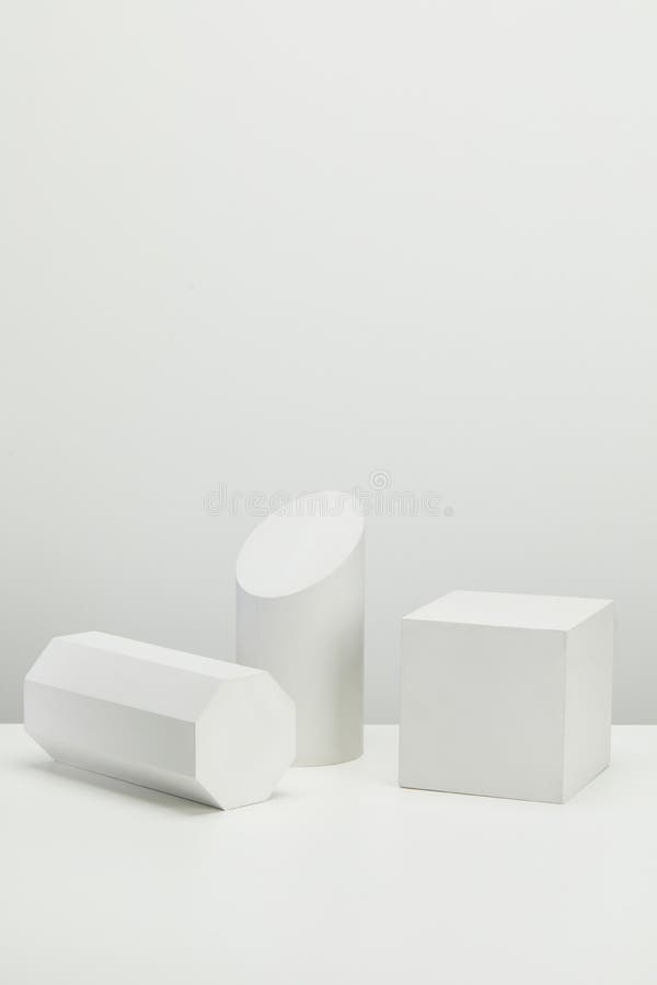 Realistic Detailed White Basic Shapes Set Isolated on White Background ...
