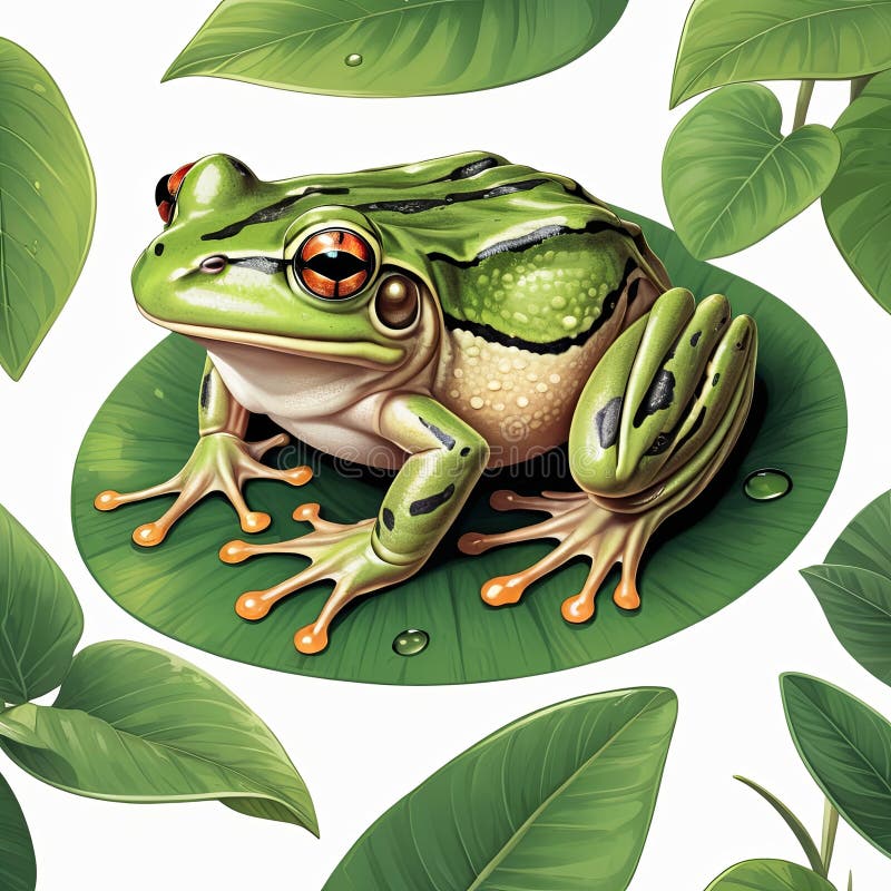 Realistic Detailing, a Frog Image Stock Illustration - Illustration of ...