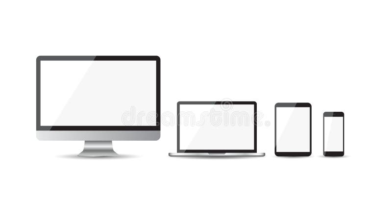 Laptop, Tablet, Phone Icon Vector Flat Stock Vector - Illustration of ...