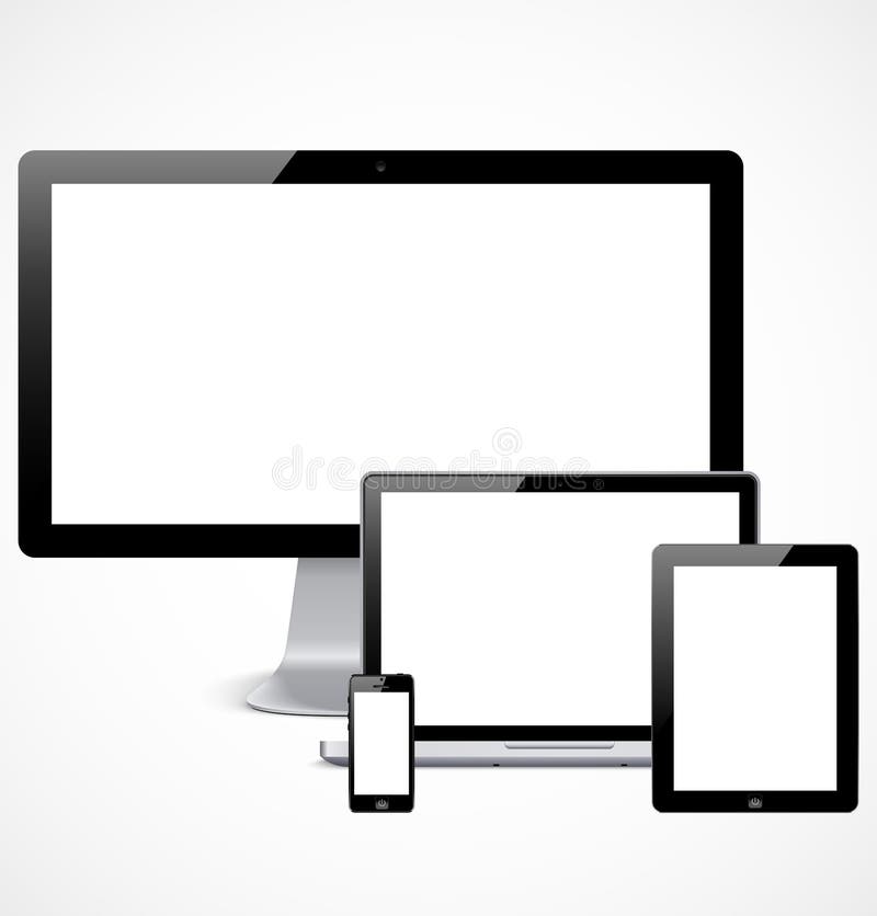 Computer Monitor, Laptop, Tablet Pc and Mobile Phone Template for ...