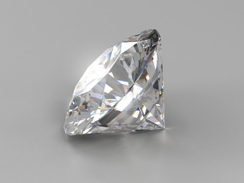 Realistic Diamond Placed on Grey Background with Light Reflection, 3d ...