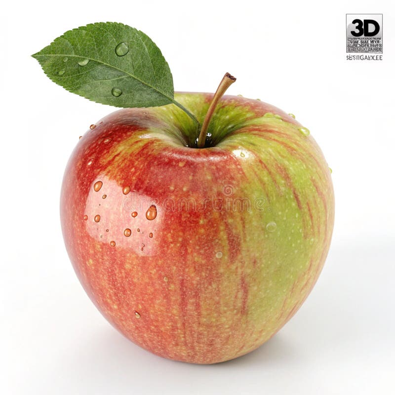 Realistic Diet-themed Apple 3D Model Stock Illustration - Illustration ...