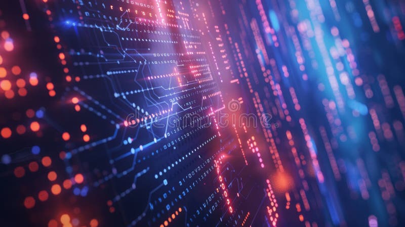 Realistic Digital Backdrop Showcasing Neural Networks and Ai Motifs for ...