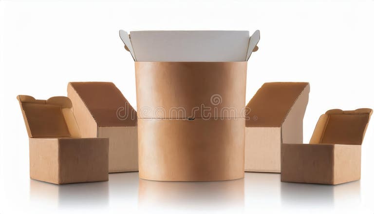 Realistic Digital Rendering of Multiple Open Food Packaging Boxes ...