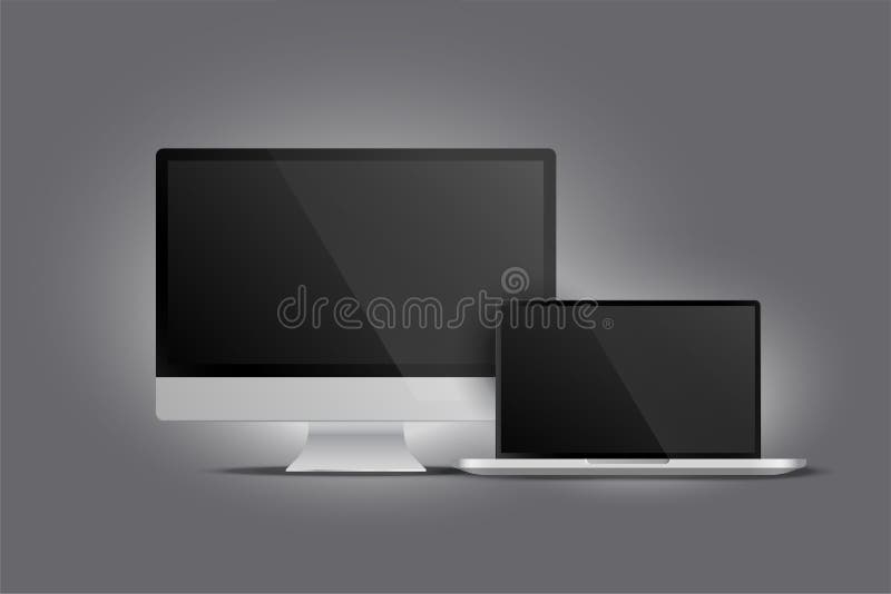 Monitor Desktop Computer Logo or Icon Illustration Stock Vector ...