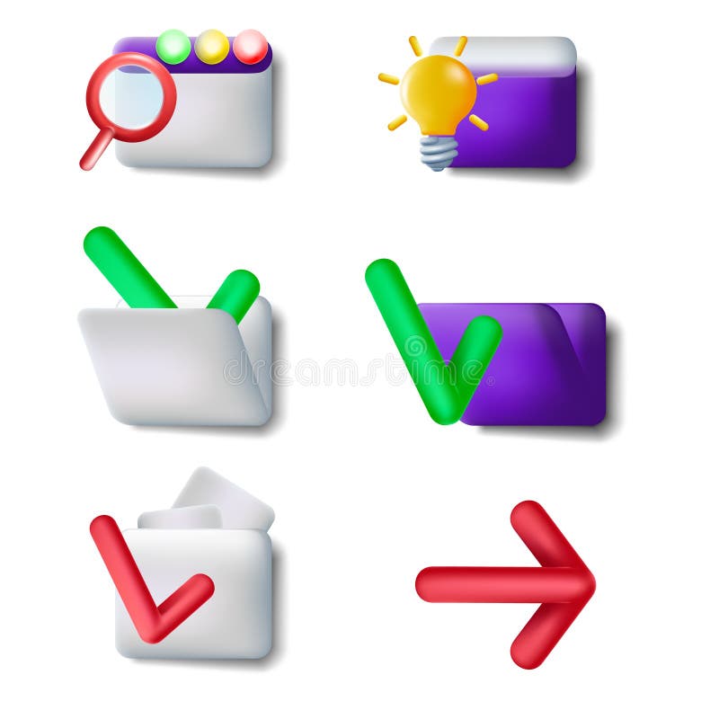 Realistic Documents Icon. 3D Plastic Contract Form and Paper Check List ...