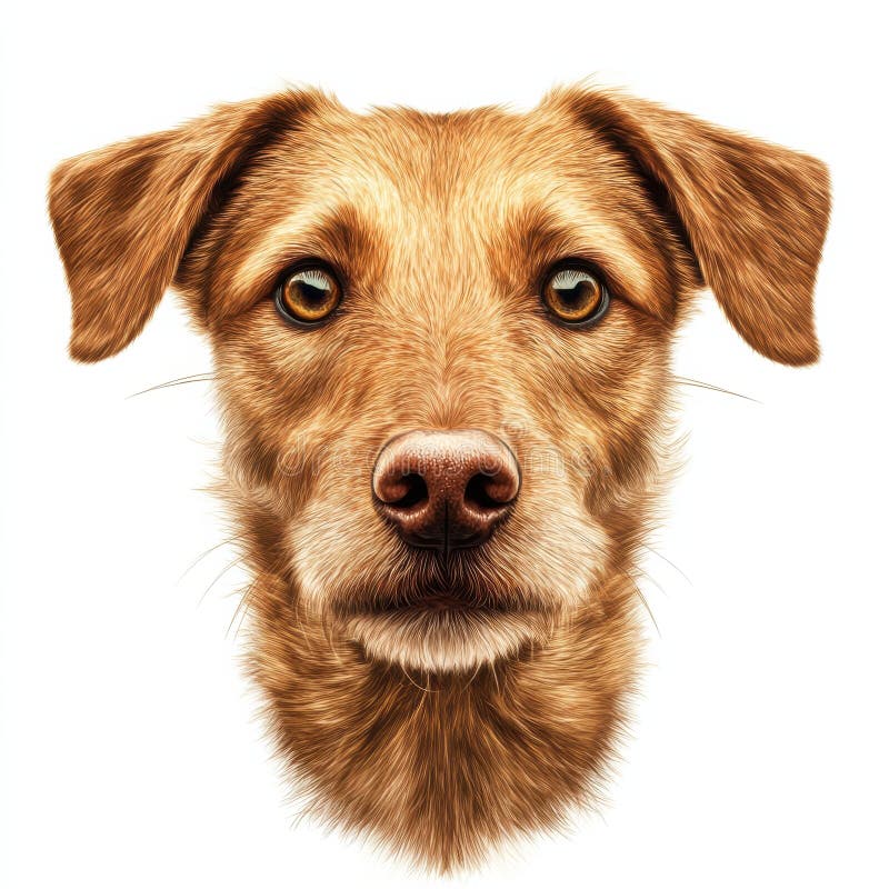 Realistic Dog Face Illustration Easy To Edit for Various Uses Stock ...