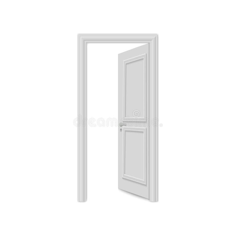 Realistic Door Isolated on White Background Stock Illustration ...