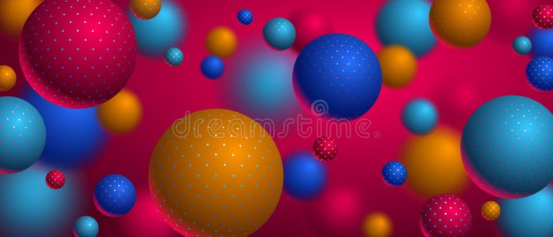 Realistic Dotted Spheres Vector Illustration, Abstract Background with ...