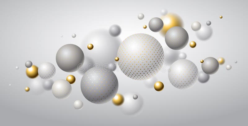 Realistic Dotted Spheres Vector Illustration, Abstract Background with ...