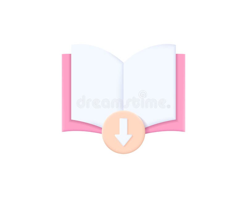 Realistic Download, Book 3d Icon Design Illustrations. 3d Render Vector ...