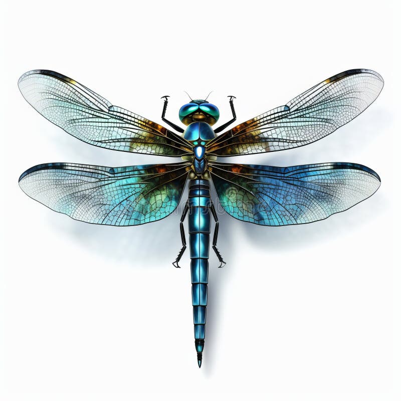 Realistic Dragonfly 3d Render on Transparent Background Stock ...