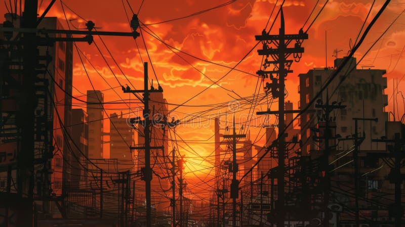 A Realistic Drawing Depicting the Aftermath of a Major Power Outage in ...