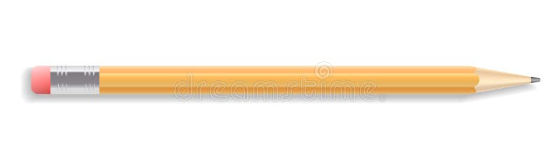 Realistic Drawing Pencil with Rubber End. Sharpened Detailed Graphic ...