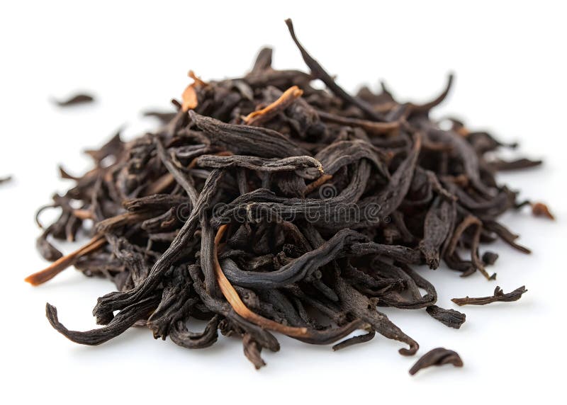 Dried Black Tea Leaves Isolated on Transparent and White Background ...