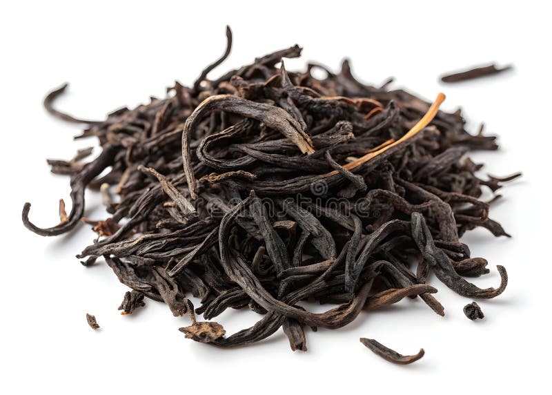 Dried Black Tea Leaves Isolated on Transparent and White Background ...