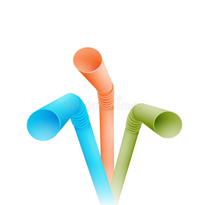 Realistic Drinking Straw or Straw. Stock Vector - Illustration of fresh ...
